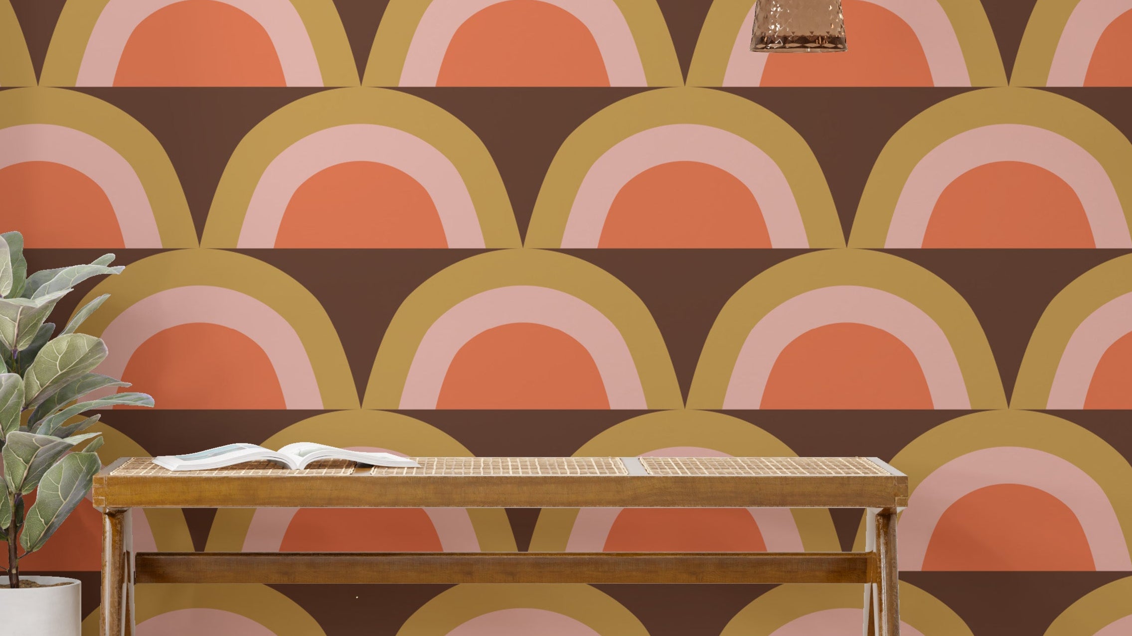 Apricity Boho Chocolate Yellow Wallpaper – Giffywalls