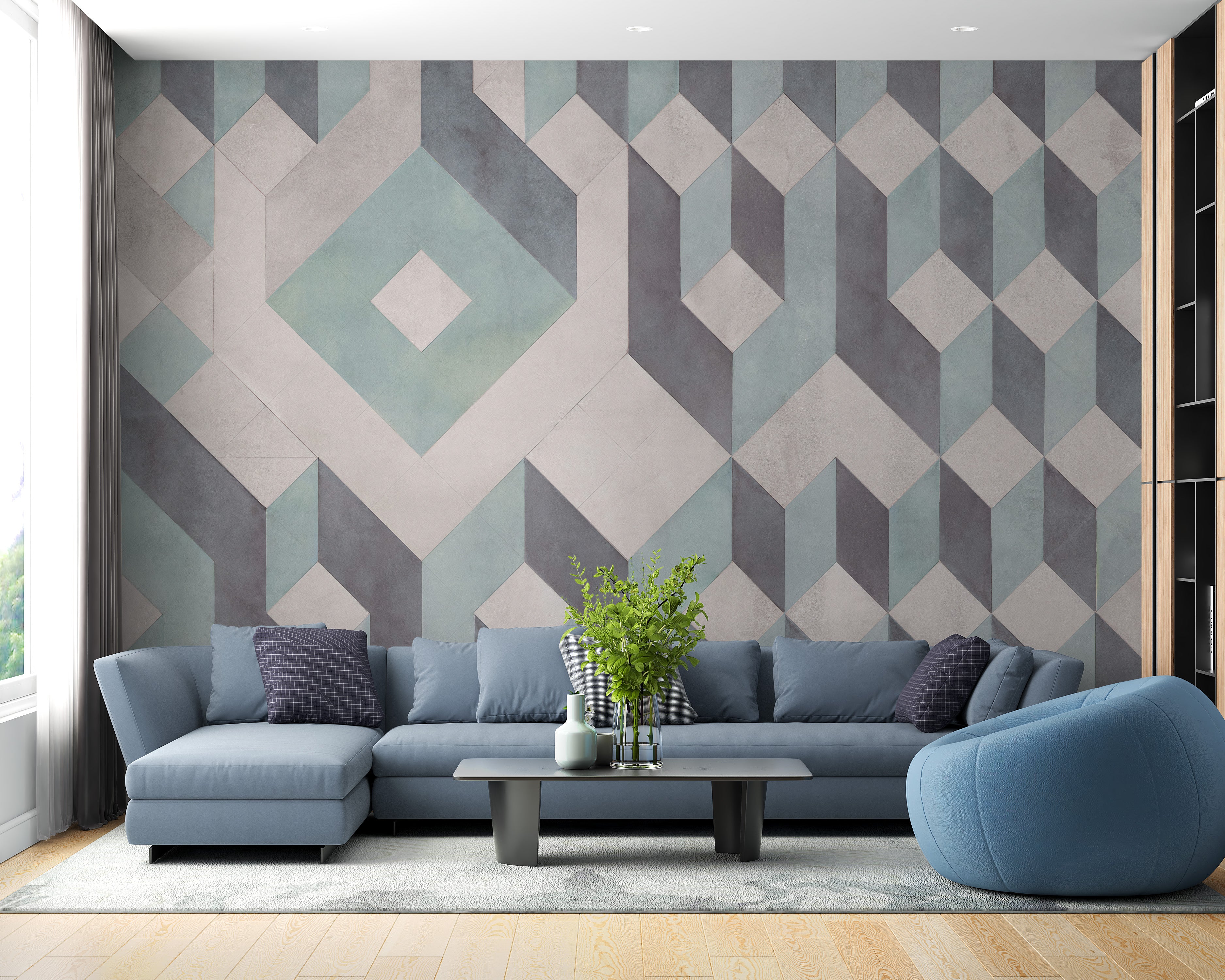 Linear Pattern Wallpaper Mural - Giffywalls