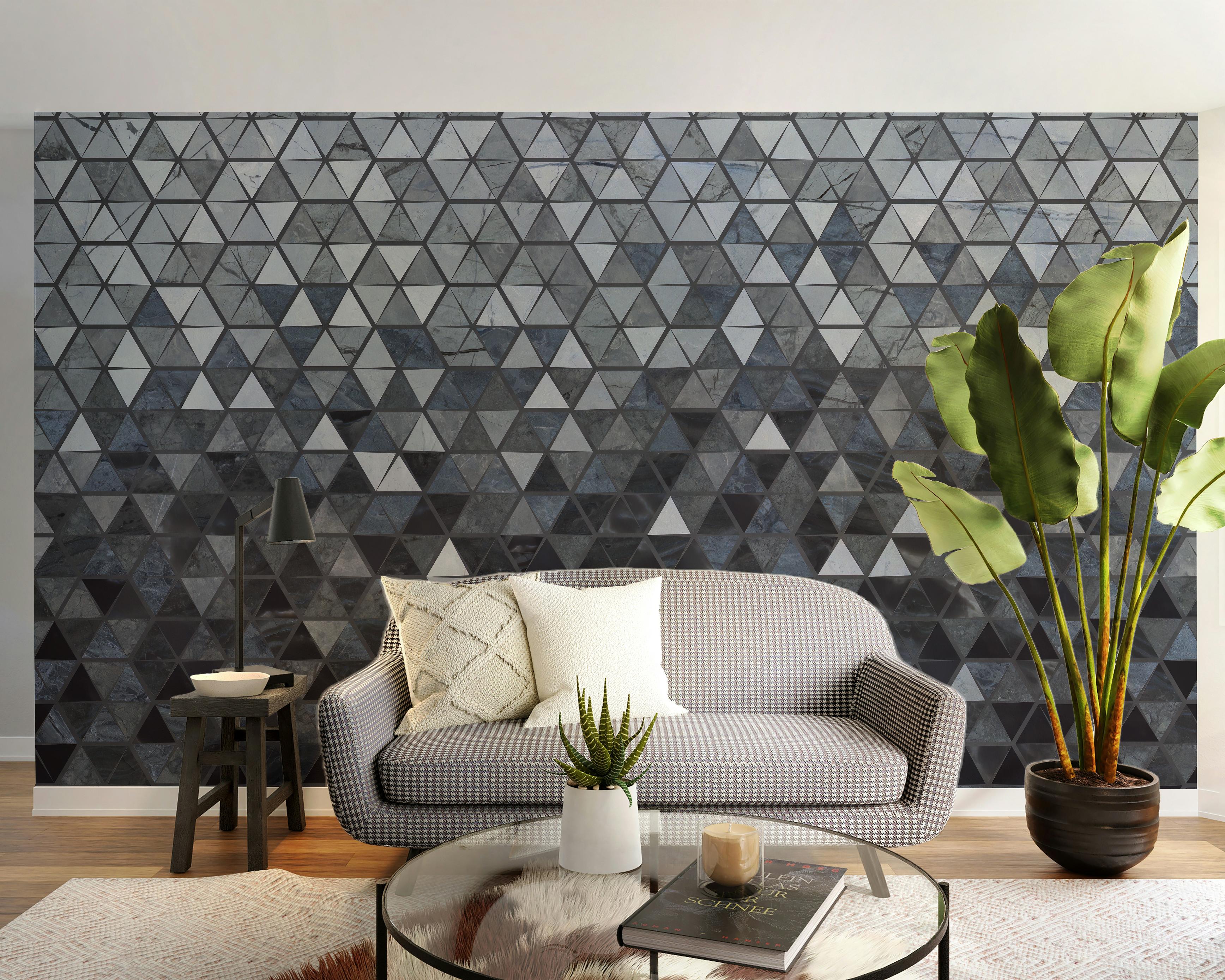 Triangle Tiles Wallpaper Mural - Giffywalls