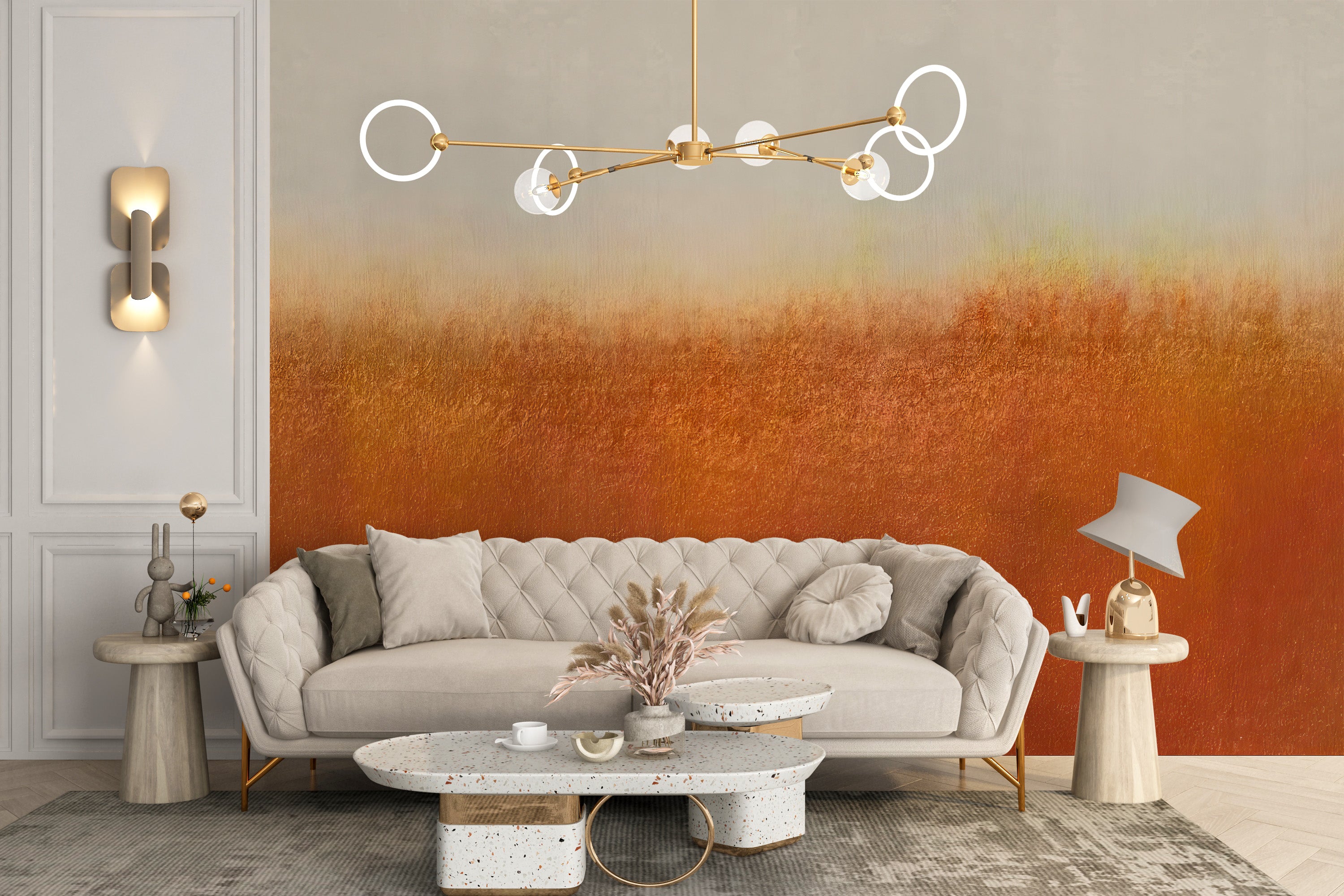 Rustic Orange Wallpaper Mural - Warm, Inviting Wall Art – Giffywalls