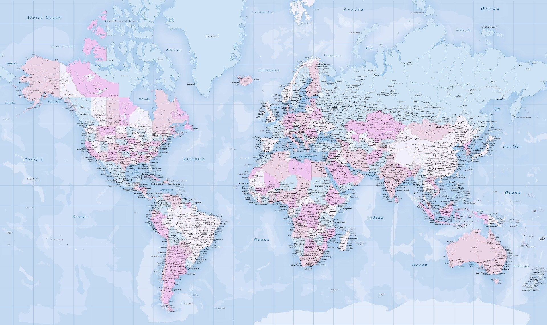 Atlas Worldmap Peel And Stick Wallpaper Mural | Giffywalls